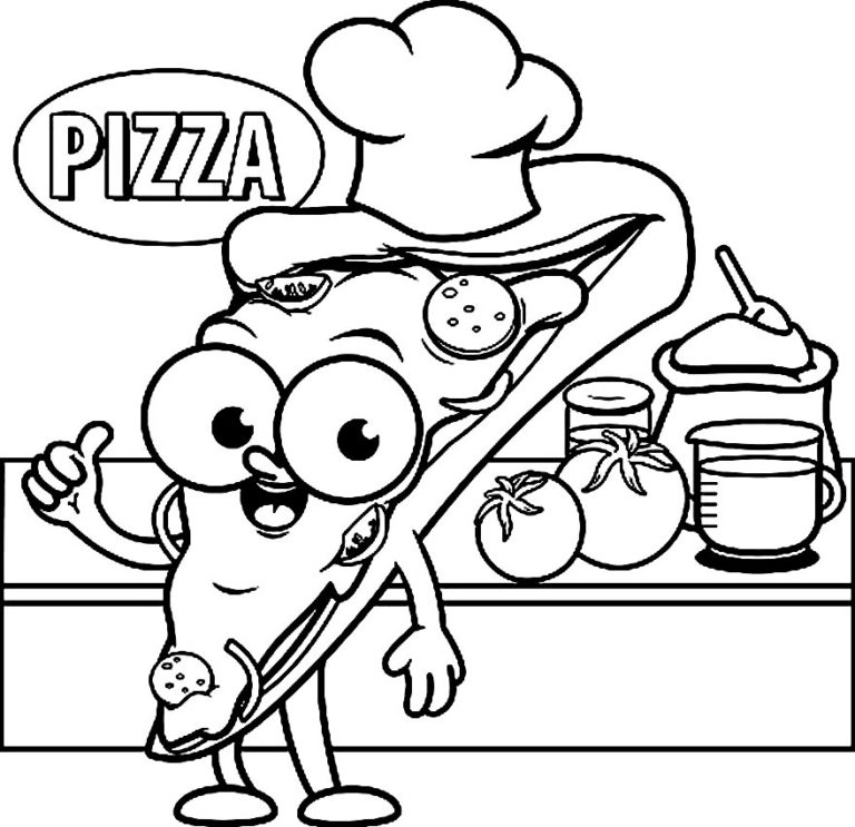 Desenhos de pizza para imprimir e colorir - Pop Lembrancinhas