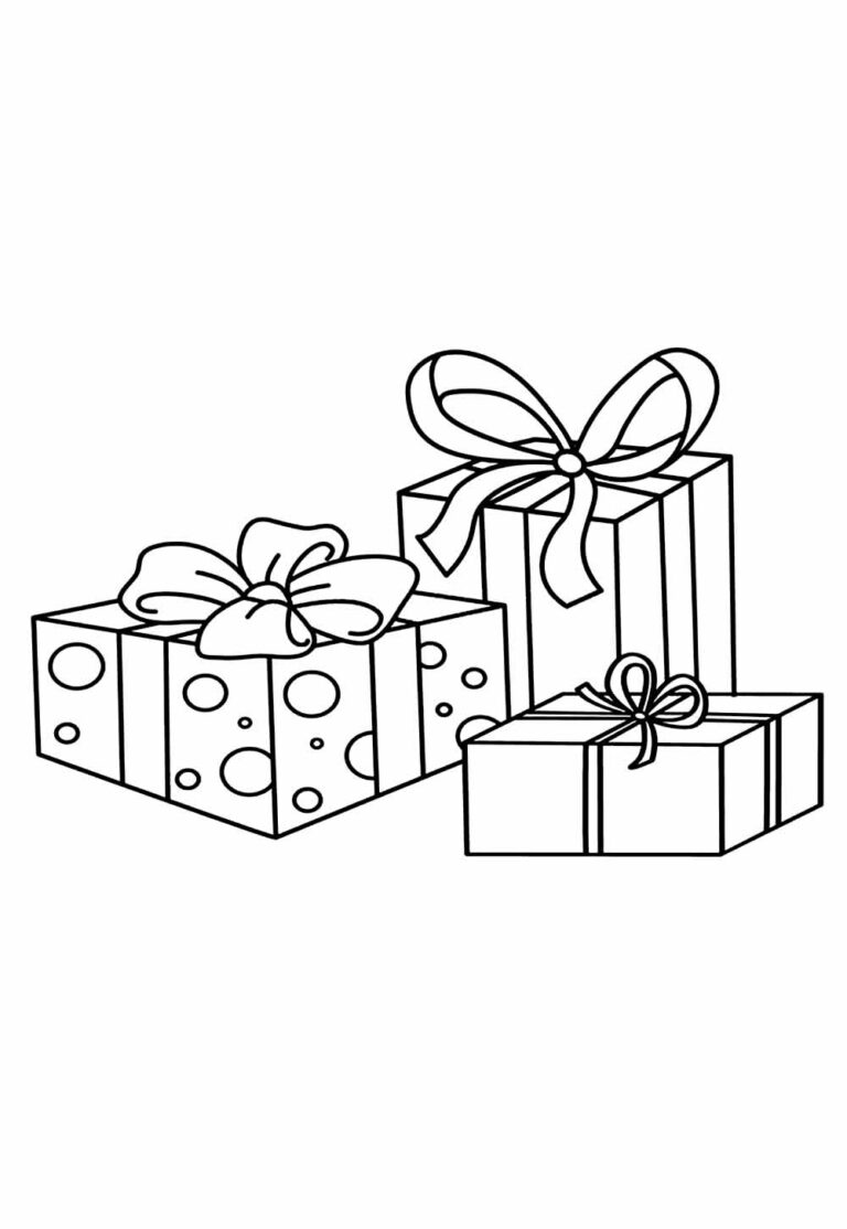 Desenhos de Presente de Natal para pintar - Pop Lembrancinhas