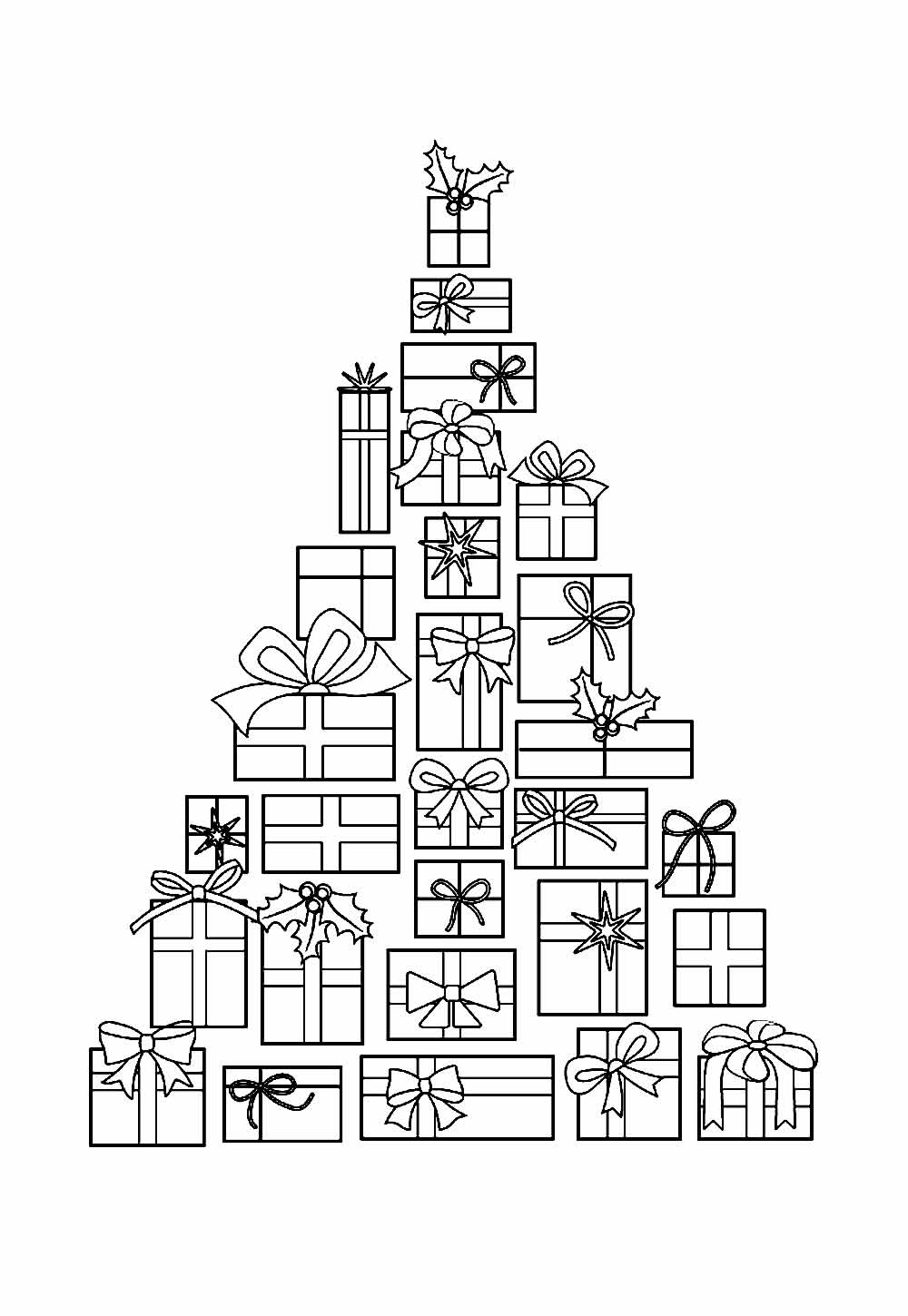 Desenhos de Presente de Natal para pintar - Pop Lembrancinhas