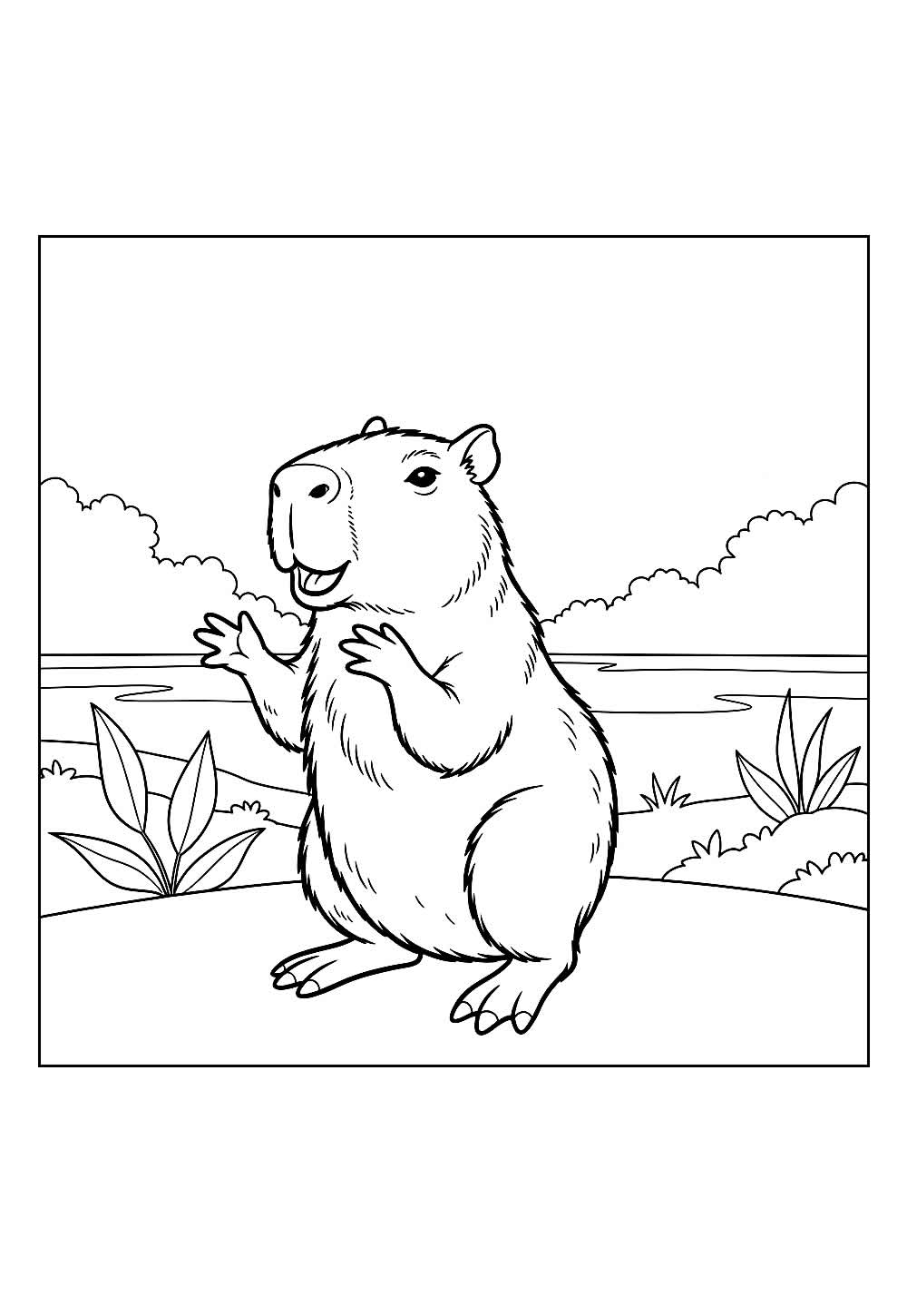 Desenhos de Capivara para pintar e colorir - Pop Lembrancinhas